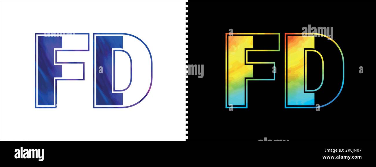 Initial letter FD logo Icon vector design template. Premium luxurious ...