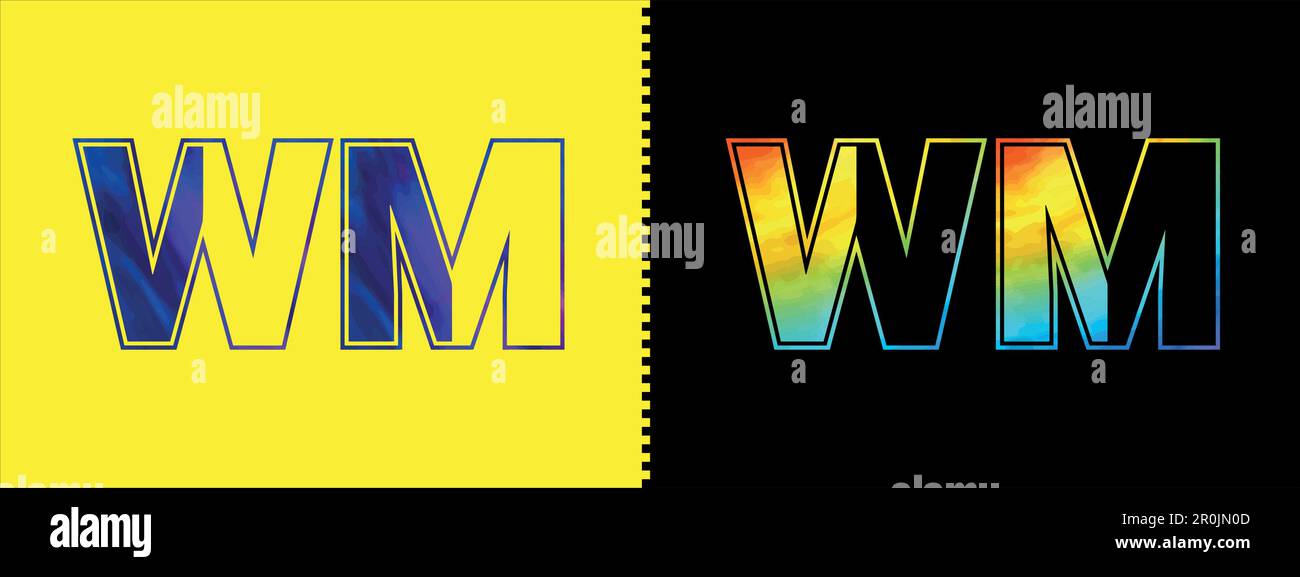 Unique WM letter logo Icon vector template. Premium stylish alphabet ...