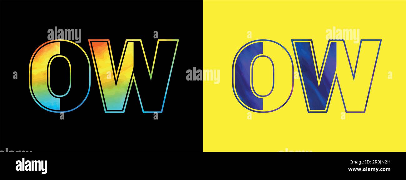 Unique OW letter logo Icon vector template. Premium stylish alphabet ...