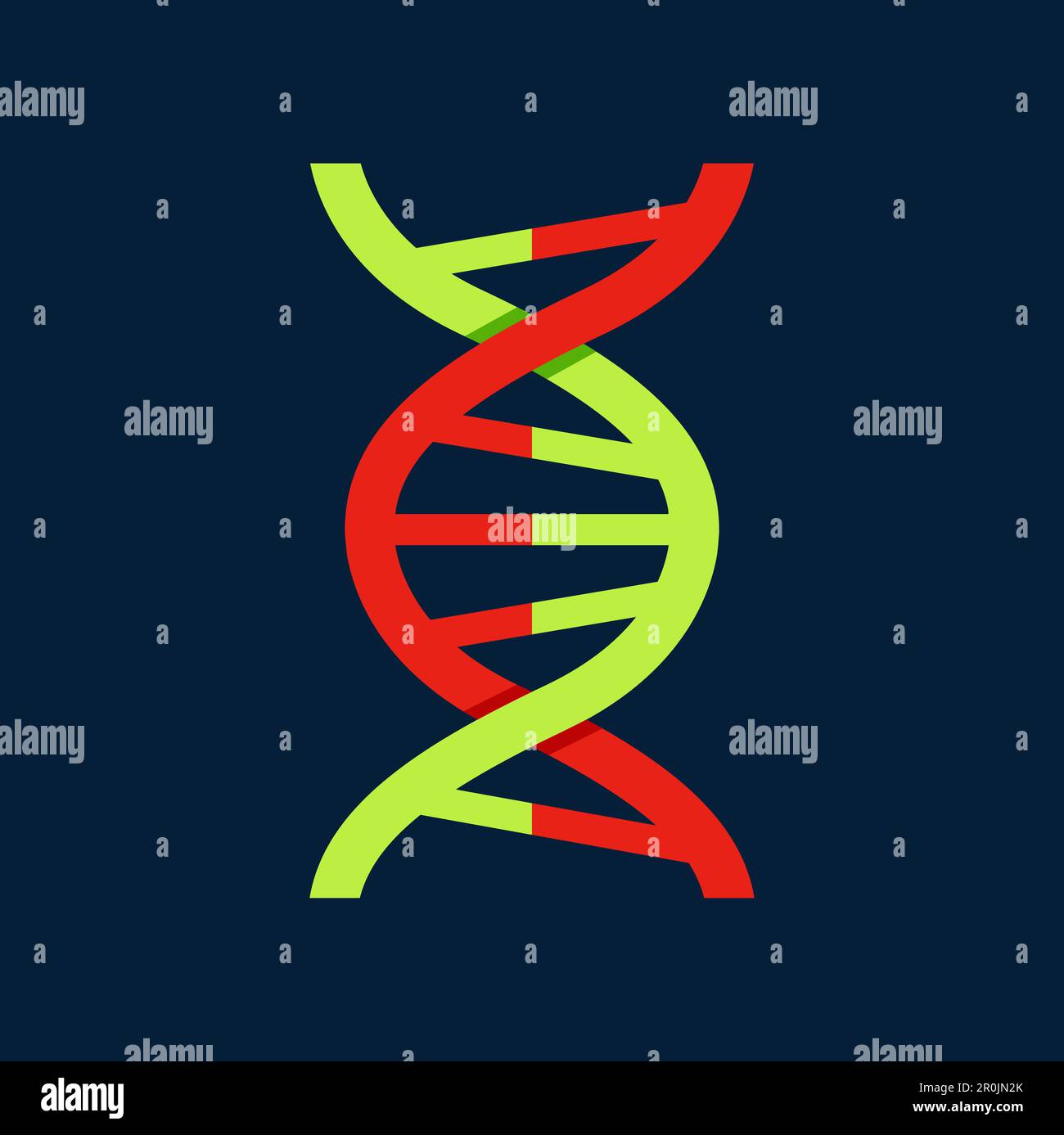 DNA molecule icon isolated genetic code element. Vector molecular spiral, microbiology and ...