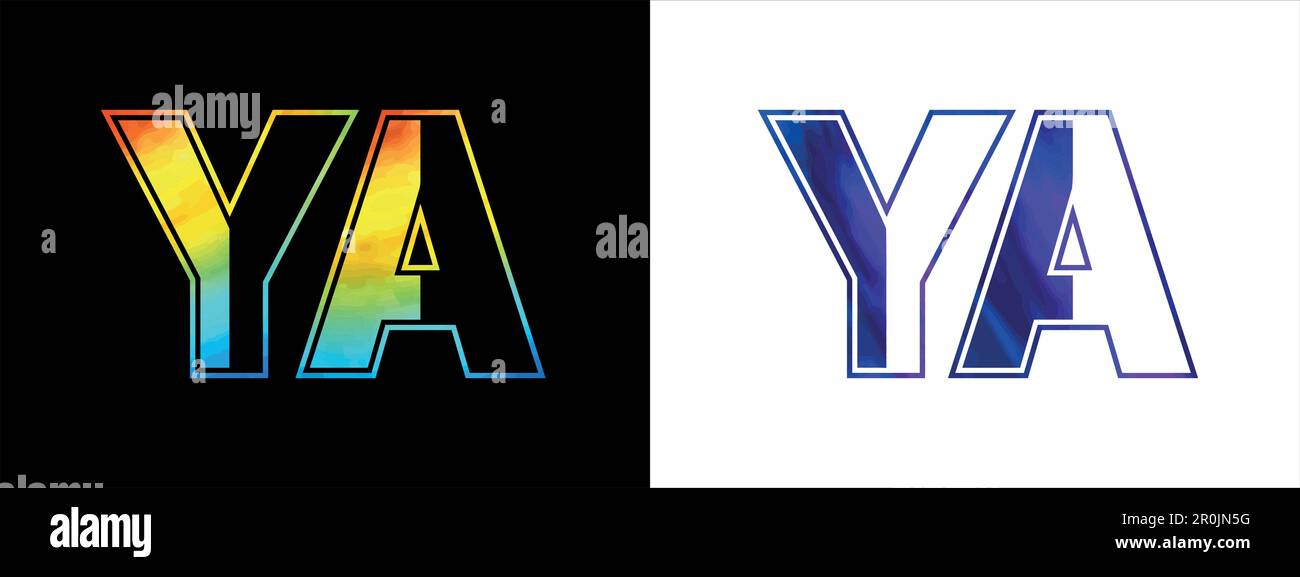 Initial letter YA logo Icon vector design template. Premium luxurious logotype for corporate ...