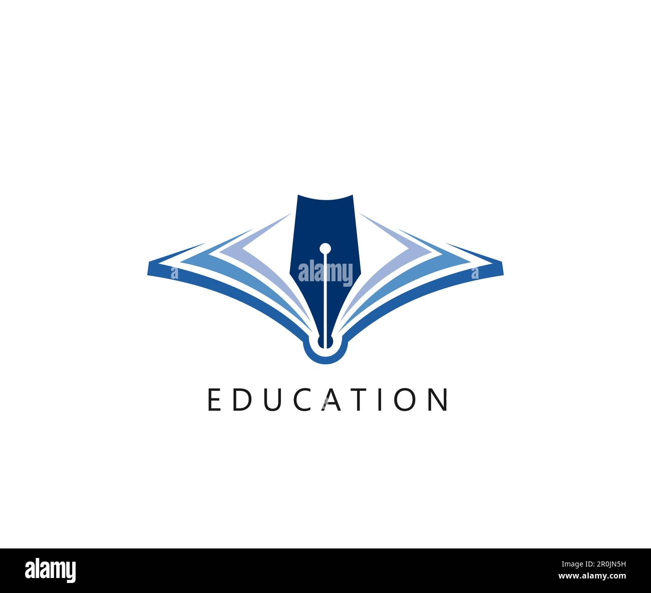 Book with vintage fountain pen nib icon. Education, library, store ...