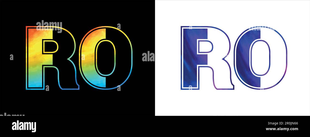 Letter RO logo design vector template. Creative modern luxurious ...