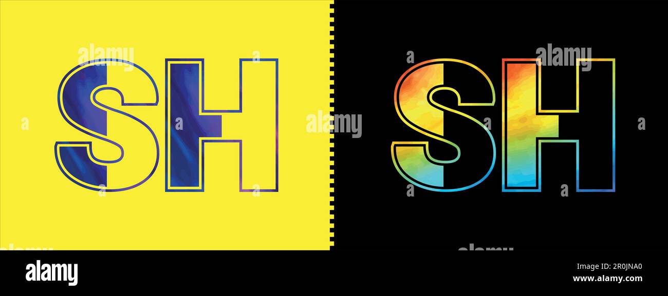 Letter SH logo design vector template. Creative modern luxurious ...