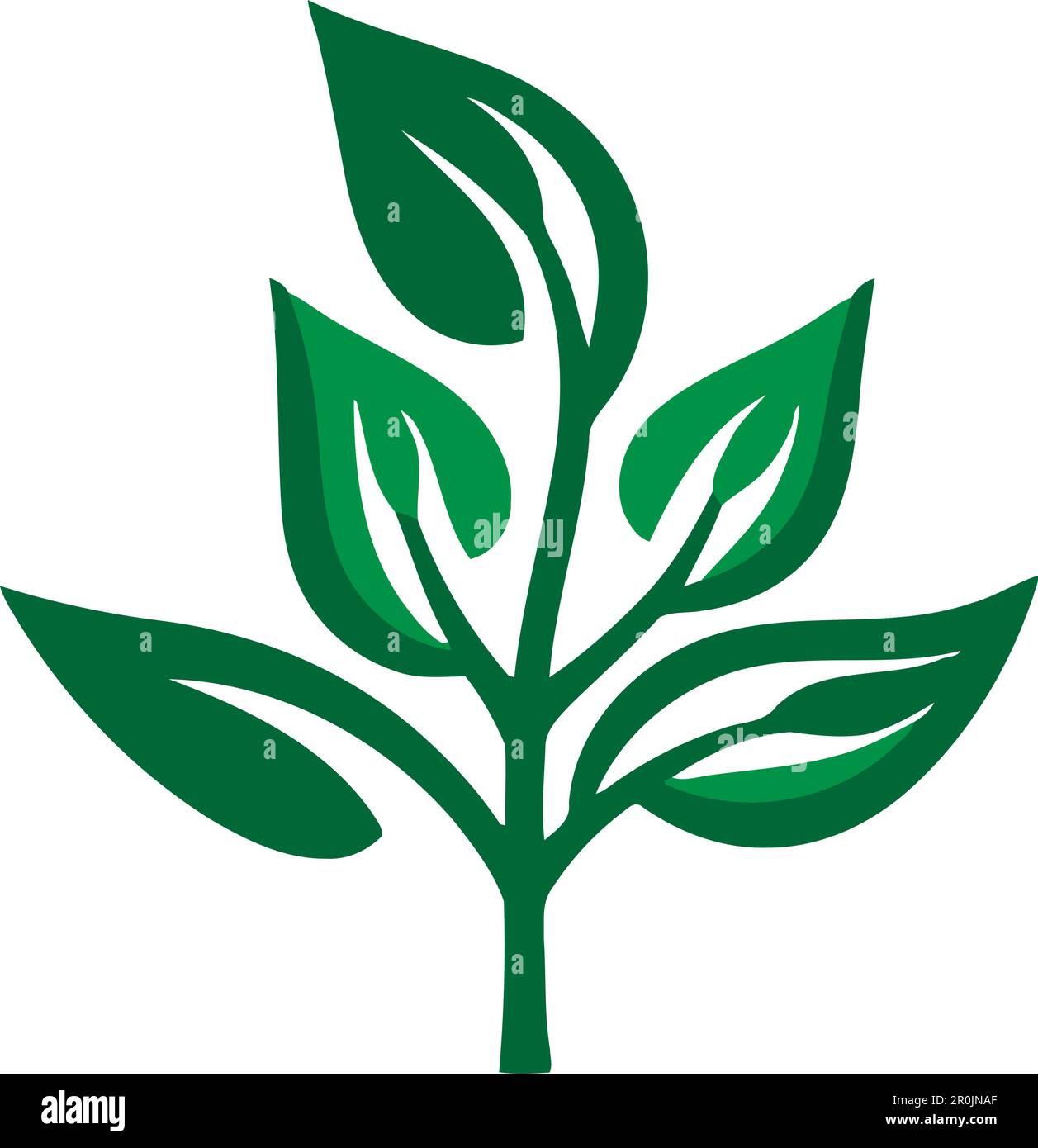 Sprout mockup eco logo, green leaf seedling, growing plant. Vector icon ...