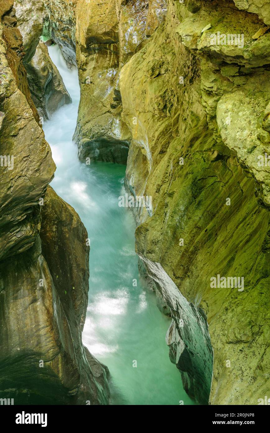 Breitach flowing through canyon, Breitachklamm, Allgaeu Alps, Allgaeu ...