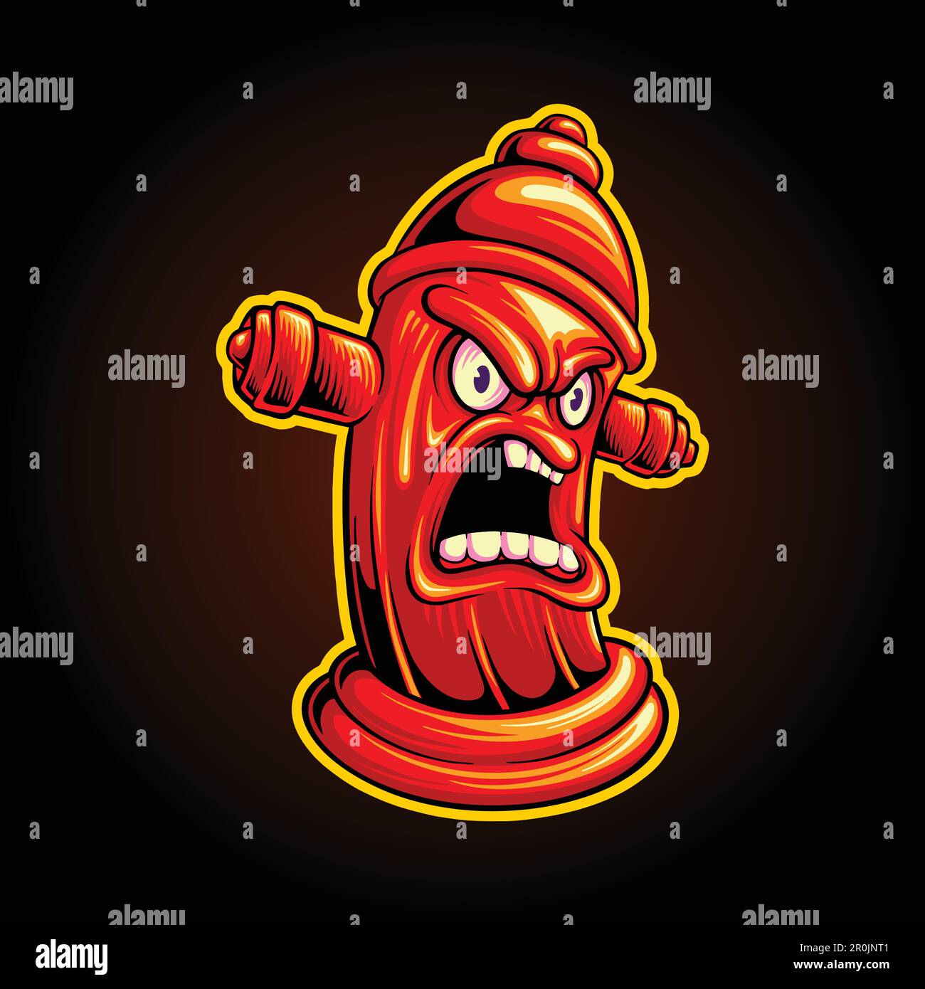 Screaming hydrant pillar rescue gear logo illustrations vector for your ...