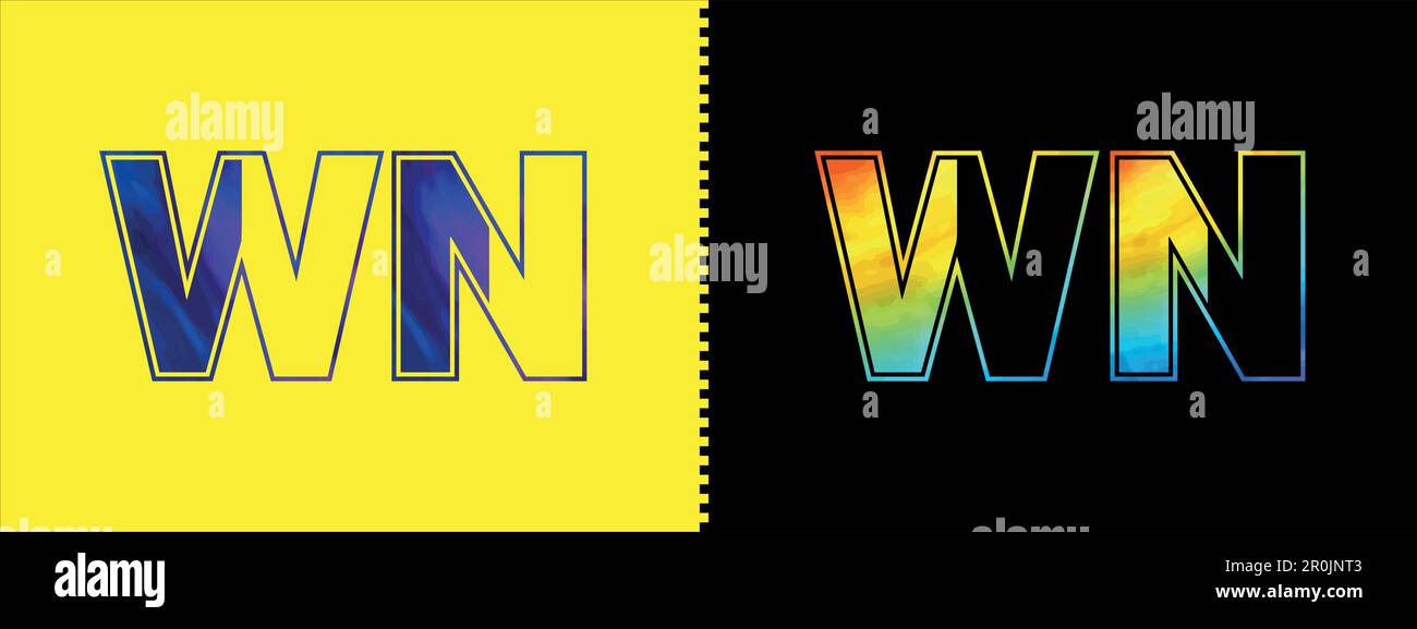 Initial letter WN logo Icon vector design template. Premium luxurious logotype for corporate ...
