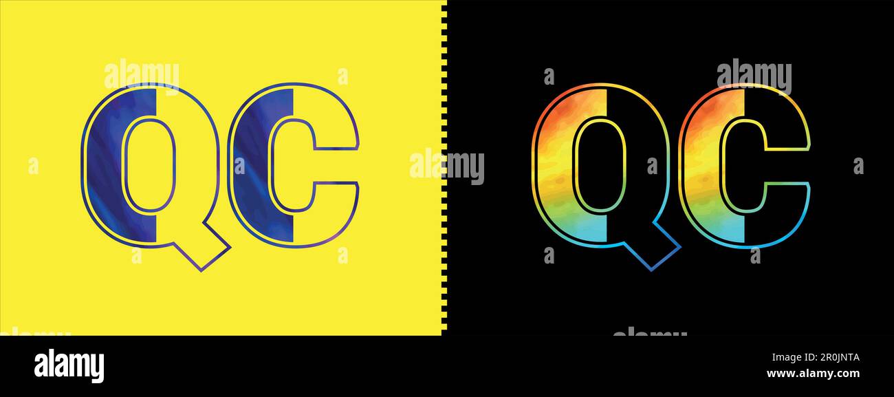 Letter QC logo design vector template. Creative modern luxurious ...