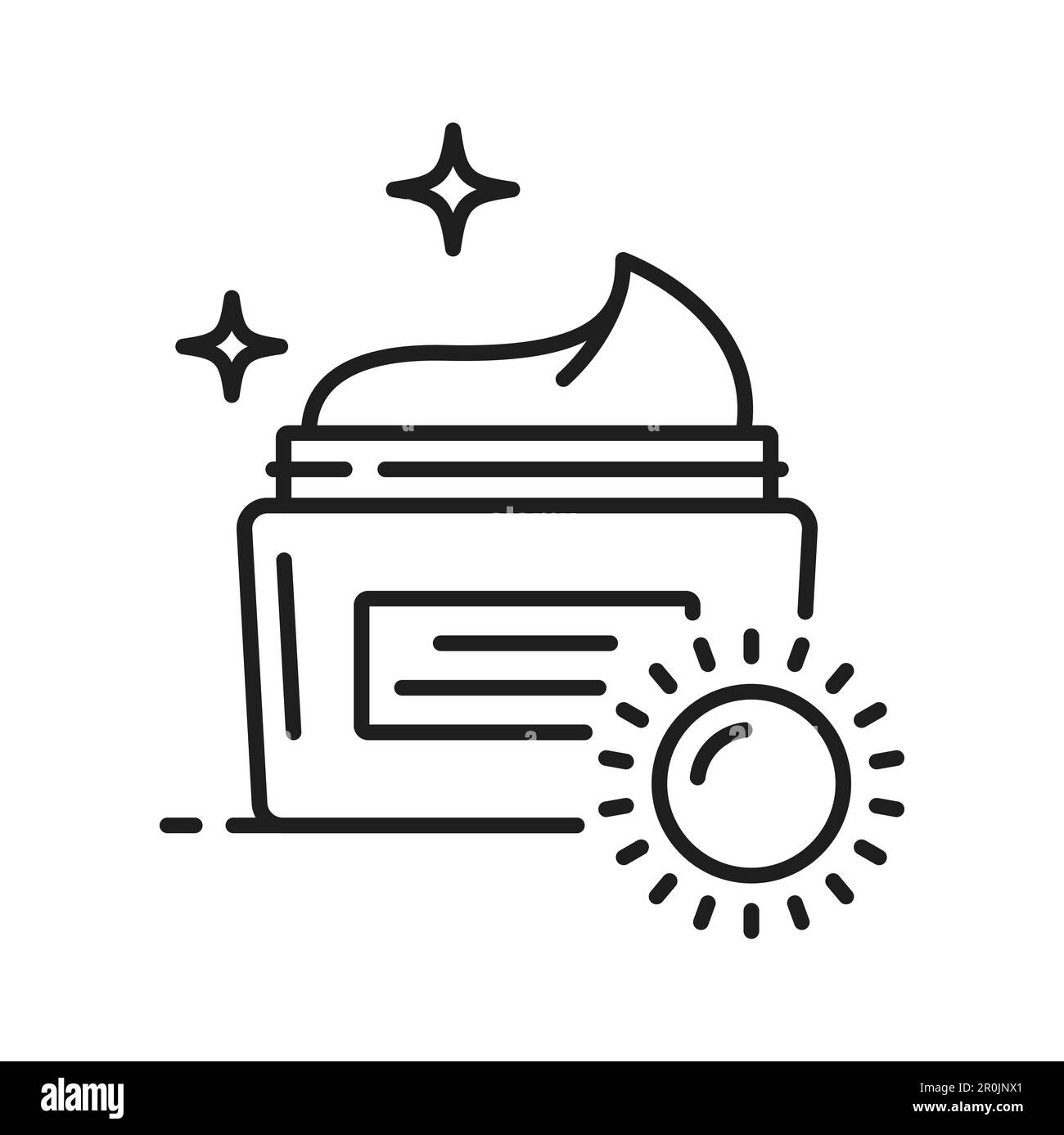 Day cream icon, skincare for face and hands skin beauty, vector line ...