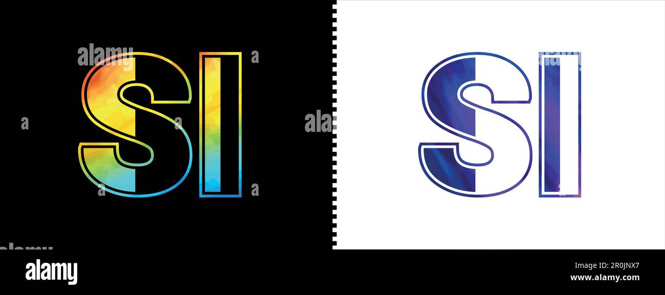 Unique SI letter logo Icon vector template. Premium stylish alphabet ...