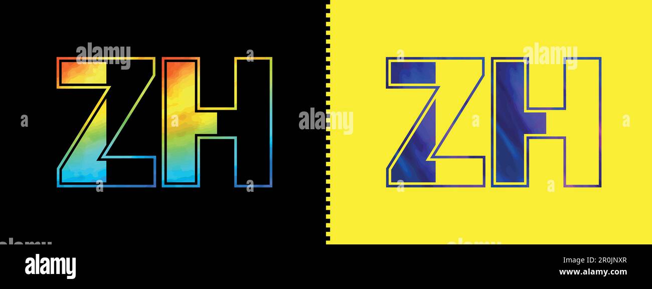 Letter ZH logo design vector template. Creative modern luxurious ...