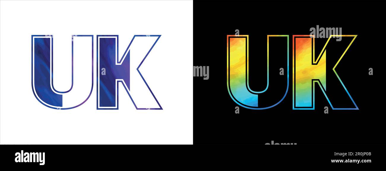 Initial letter UK logo Icon vector design template. Premium luxurious ...