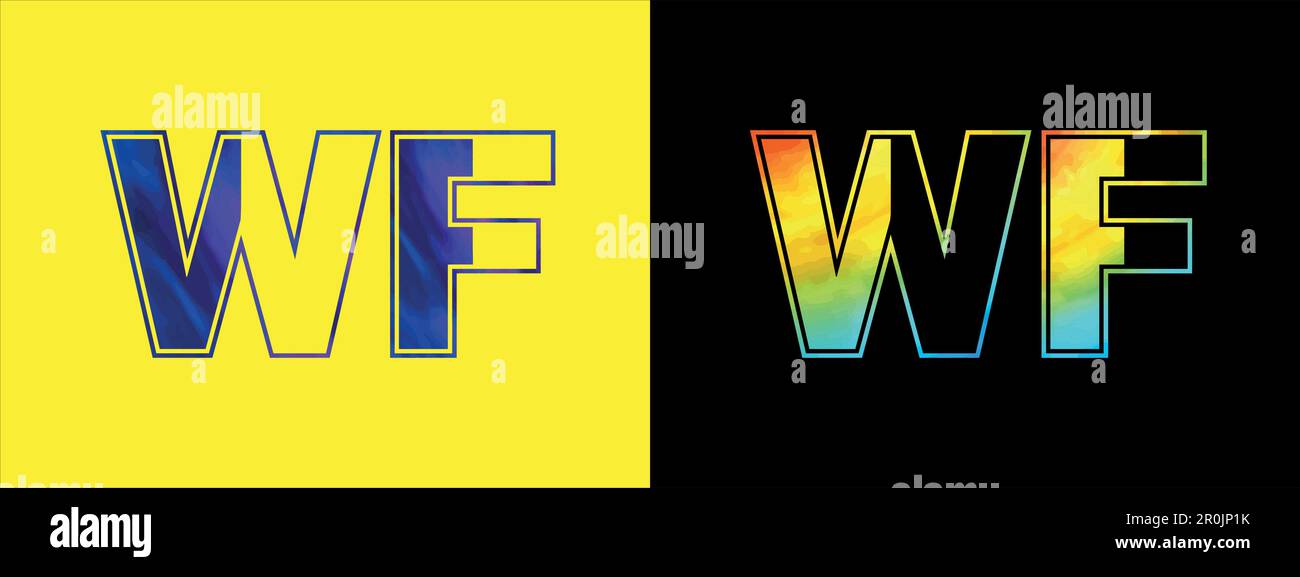 Initial letter WF logo Icon vector design template. Premium luxurious ...