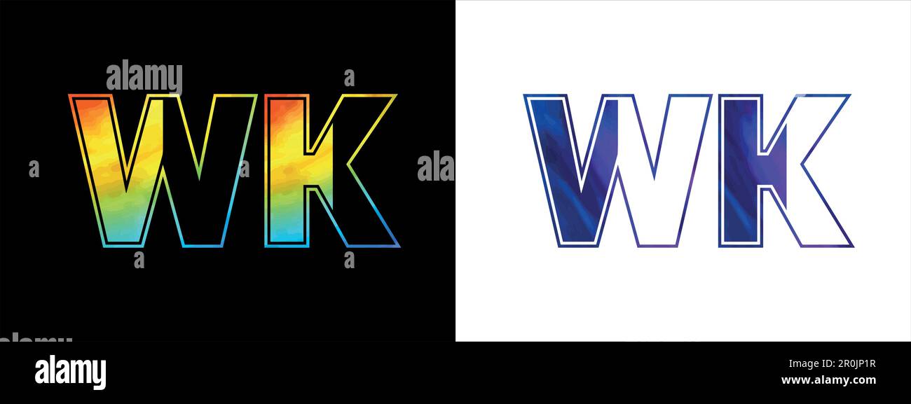 Initial letter WK logo Icon vector design template. Premium luxurious ...