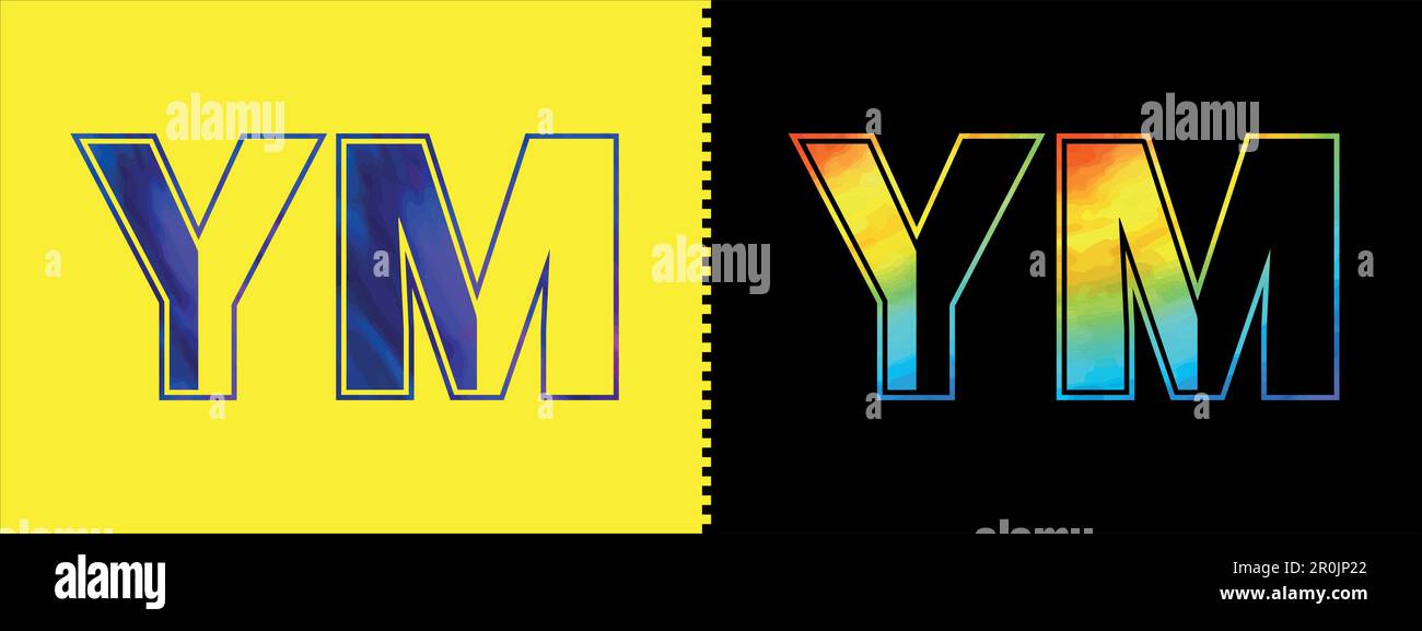 Unique YM letter logo Icon vector template. Premium stylish alphabet ...
