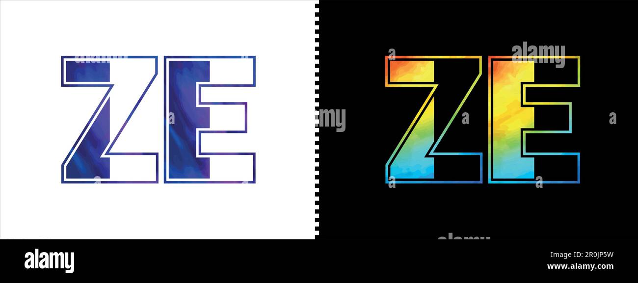 Unique ZE letter logo Icon vector template. Premium stylish alphabet ...