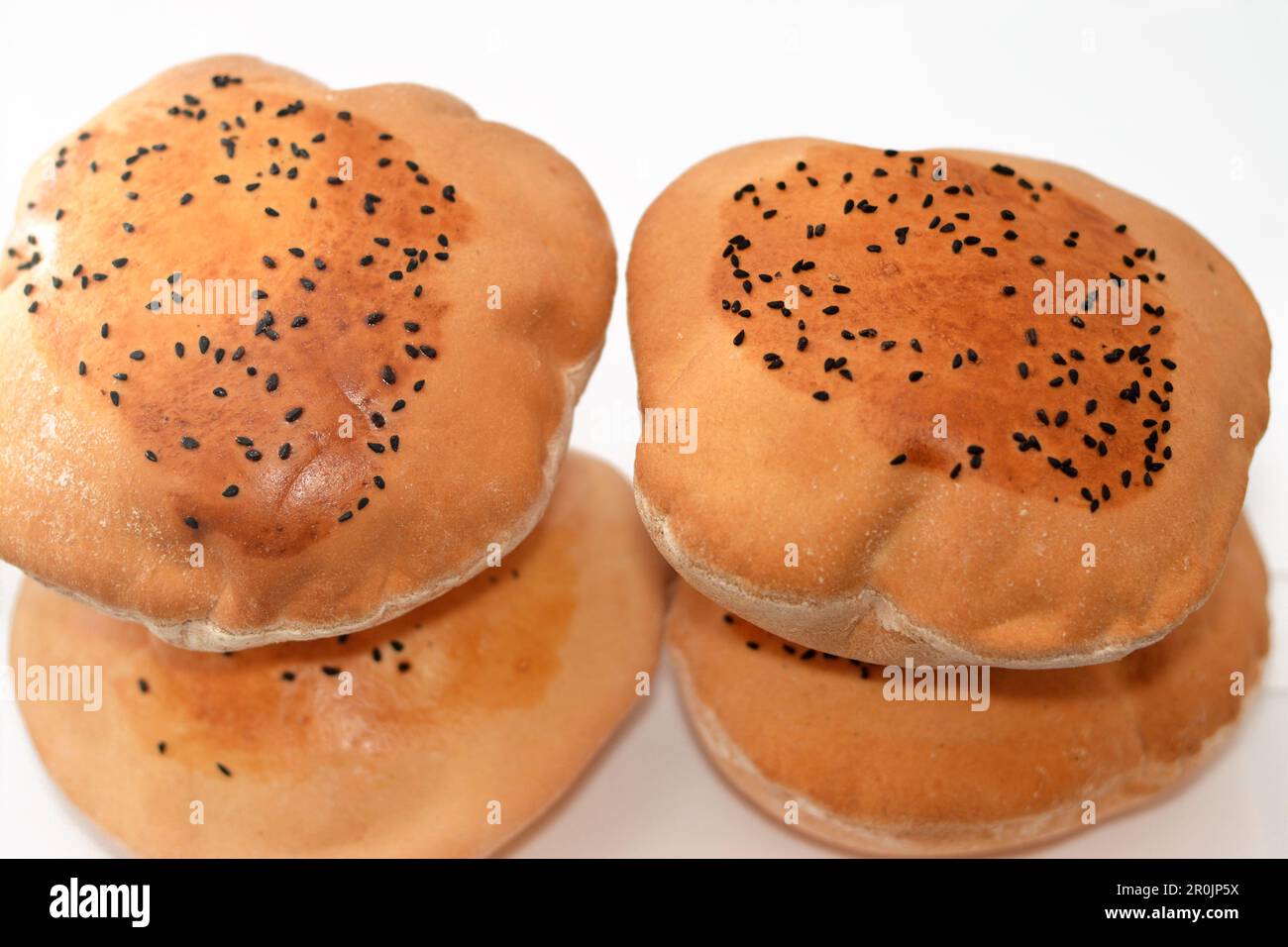 Egyptian Mahlab bread, puff thin, crispy and delicious with black seed ...