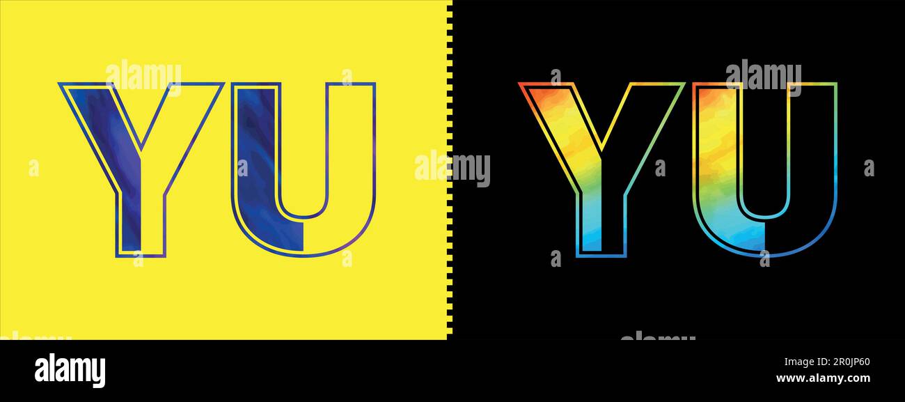 Letter YU logo design vector template. Creative modern luxurious ...