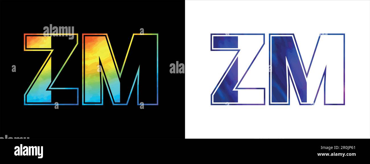 Unique ZM letter logo Icon vector template. Premium stylish alphabet ...
