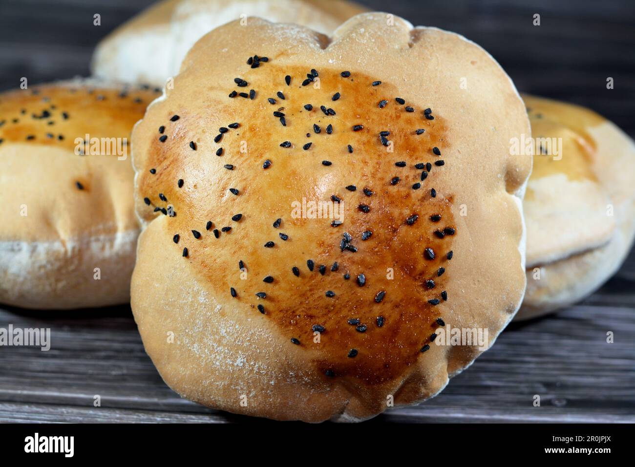 Egyptian Mahlab bread, puff thin, crispy and delicious with black seed ...