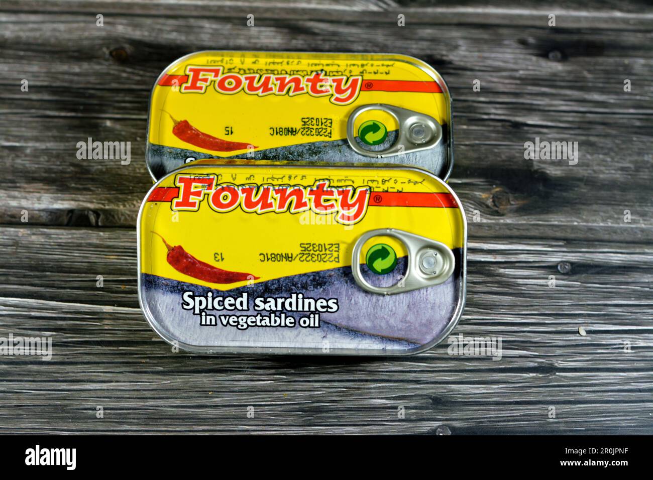 Cairo, Egypt, May 6 2023: Canned Founty spiced Moroccan Sardines in ...