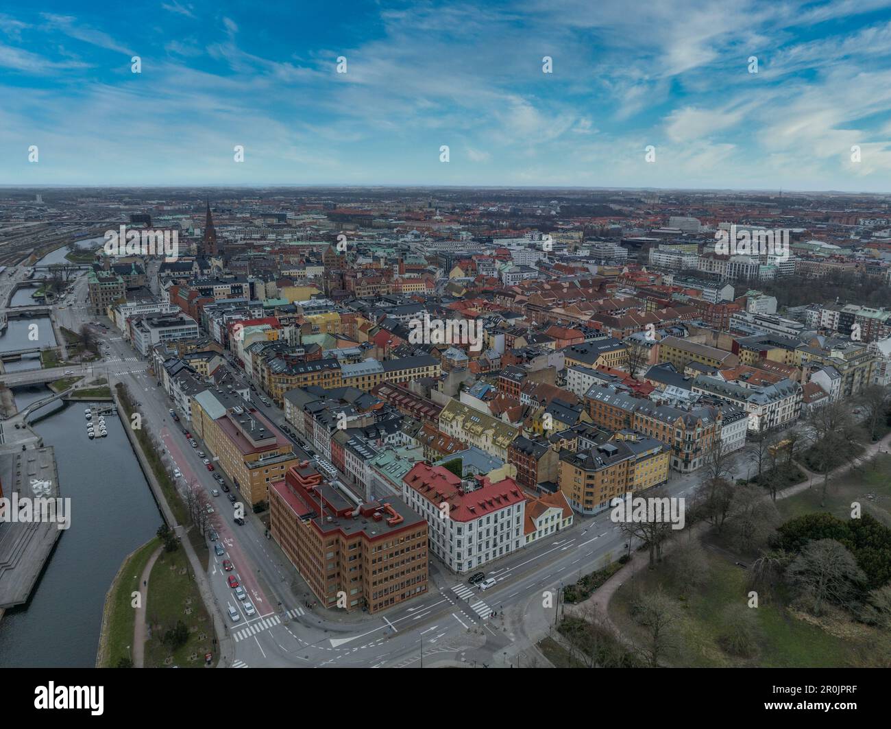 Aerial view of Malmo downtown, city center in Scania Sweden Stock Photo ...
