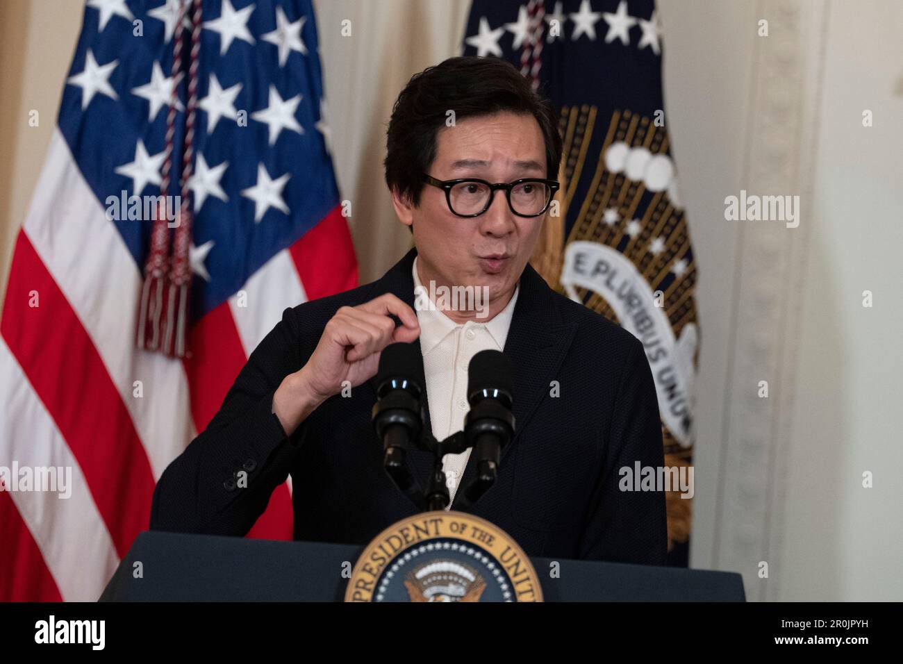 Washington DC, USA. 08th May, 2023. Actor Ke Huy Quan speaks during a ...