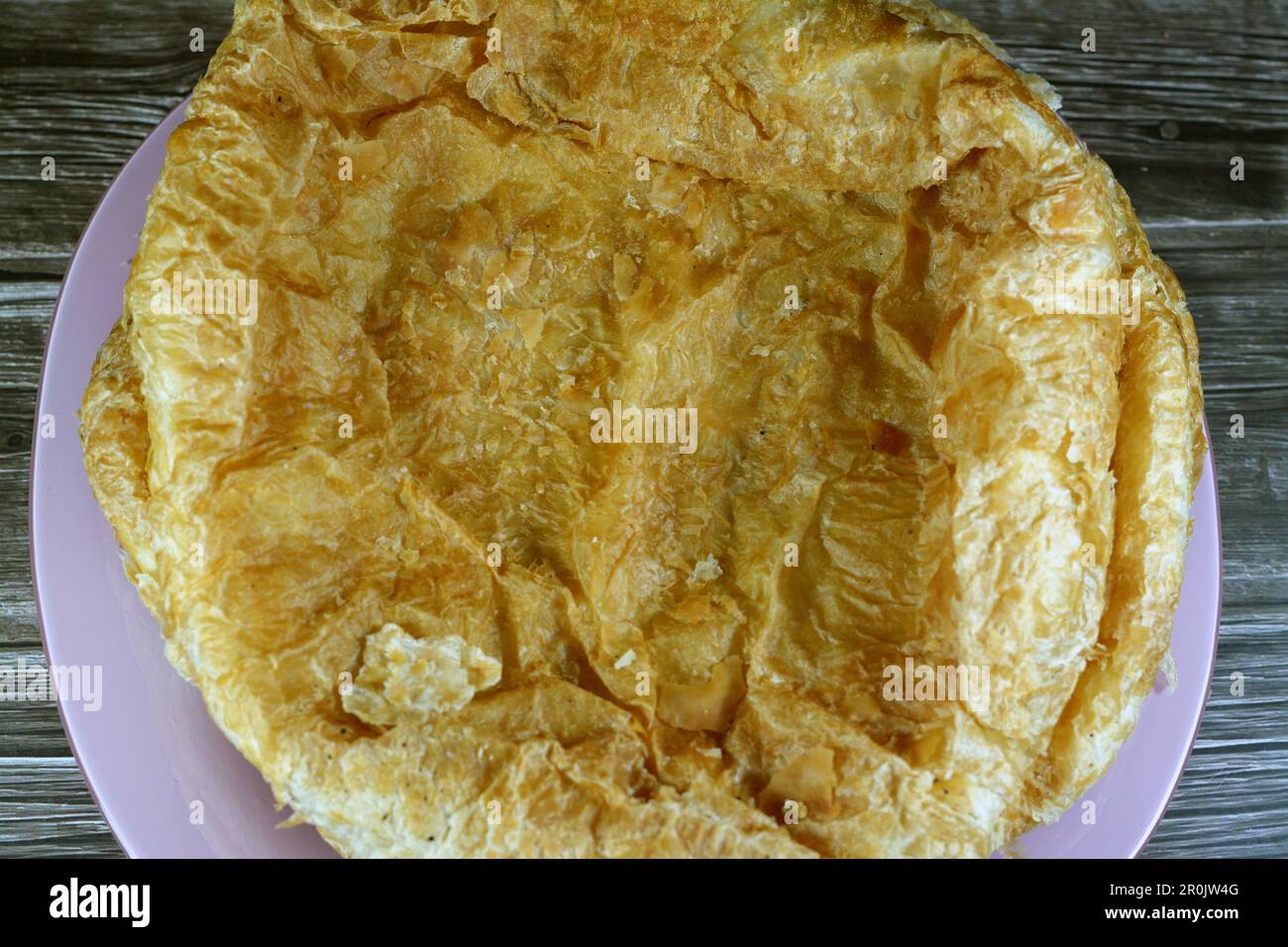 Egyptian Feteer meshaltet, layers upon layers of pastry dough with ...