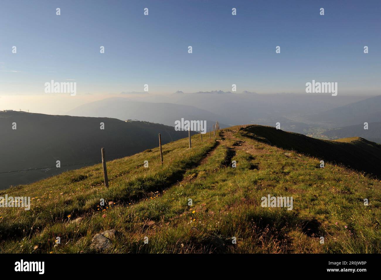 View from top of Gitsch into Eisack Valley with the city of Brixen ...