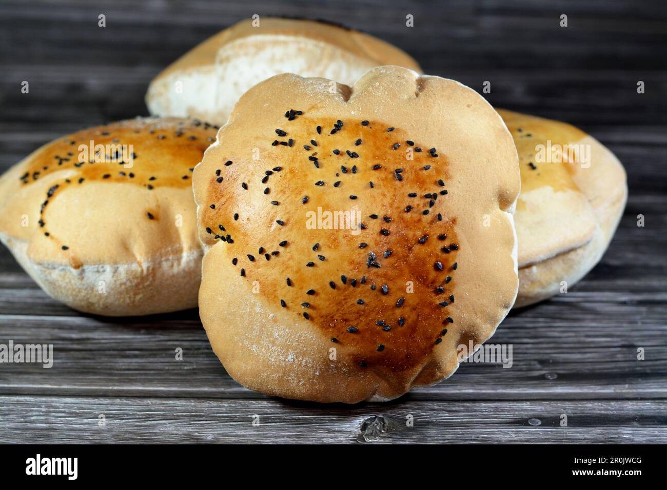 Egyptian Mahlab bread, puff thin, crispy and delicious with black seed ...