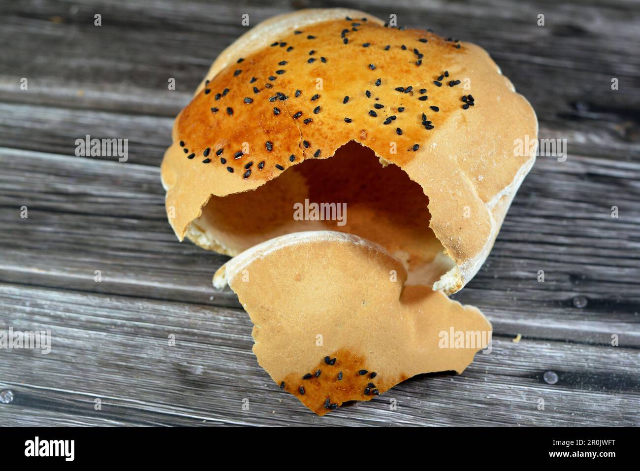 Egyptian Mahlab bread, puff thin, crispy and delicious with black seed ...