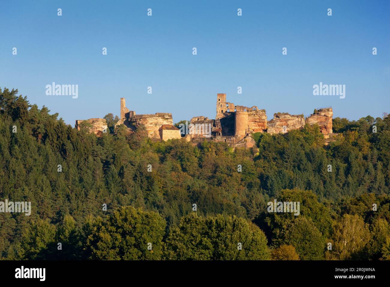 Castle group Dahner Burgen, near Dahn, Dahner Felsenland, Palatinate ...