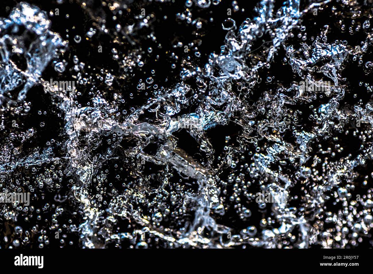 Detail of a frozen ice with trapped air bubbles, Oberstdorf, Allgaeu ...