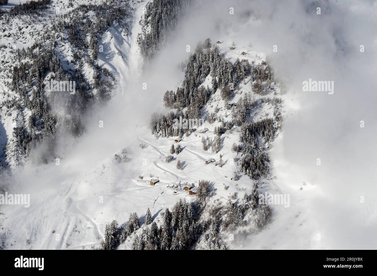 An artificially triggered massive avalanche is racing down the full ...