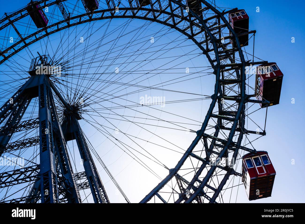 The Ferris wheel, big wheel in the Vienna Prater, Wiener Prater ...