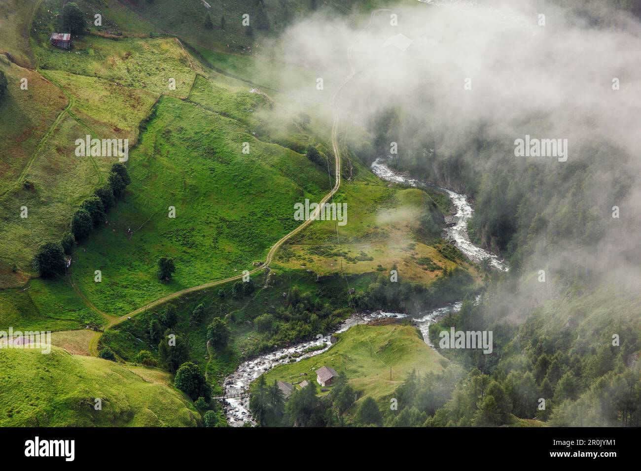 View from Timmelsjoch mountain pass in direction to the Passeier Valley ...