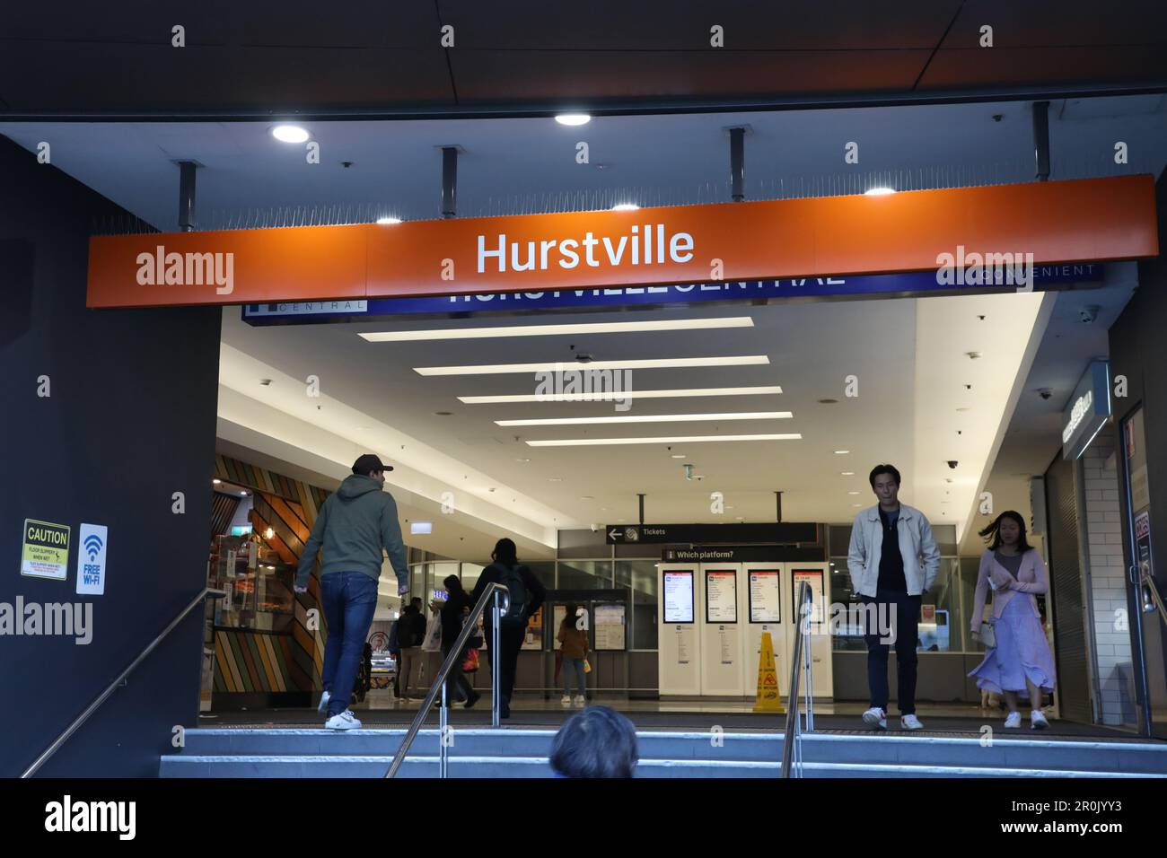 The entrance to Hurstville train station on the Ormonde Parade side ...