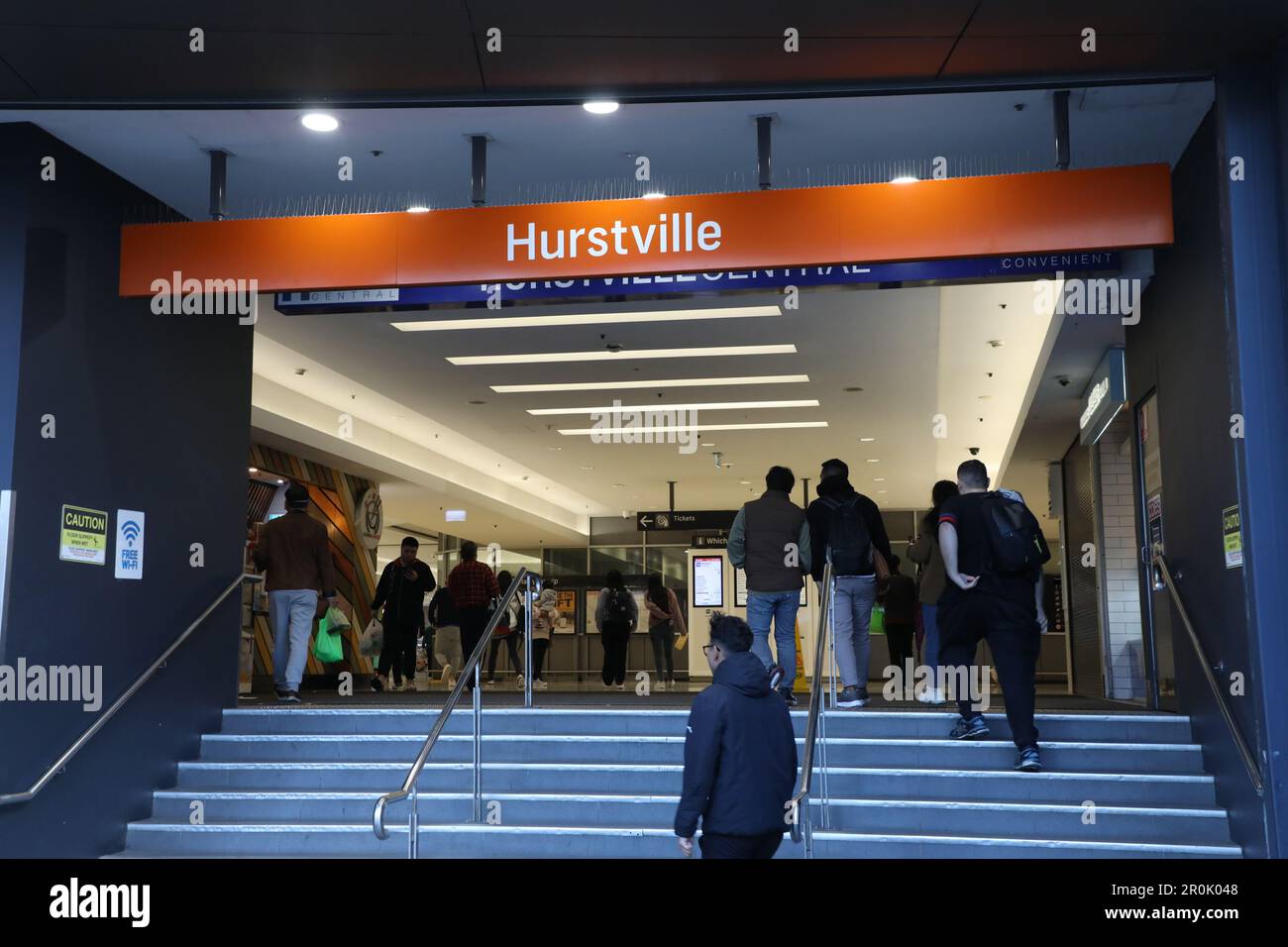 The entrance to Hurstville train station on the Ormonde Parade side ...