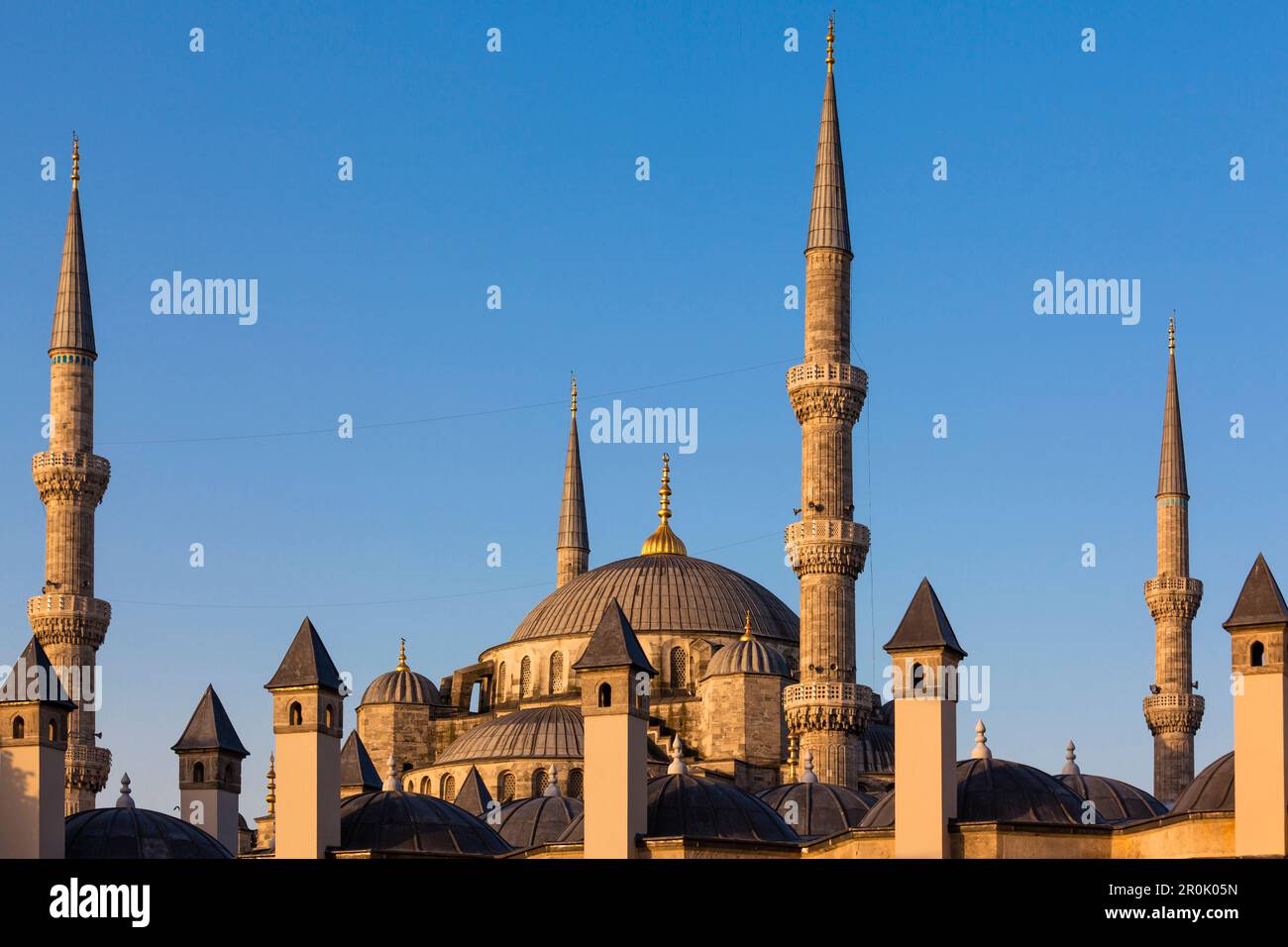 Blue Mosque, Sultan-Ahmed-Moschee, minarets and the dome of the mosque in the morning light ...