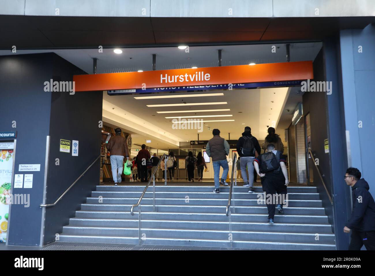 The entrance to Hurstville train station on the Ormonde Parade side ...