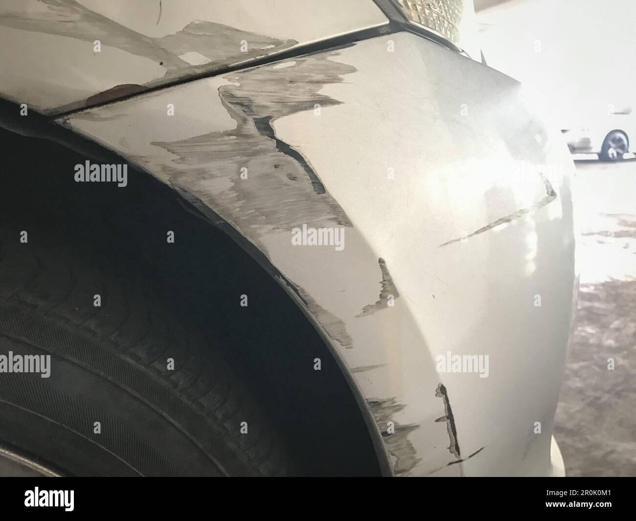 Car crash accident damaged automobile background Stock Photo - Alamy