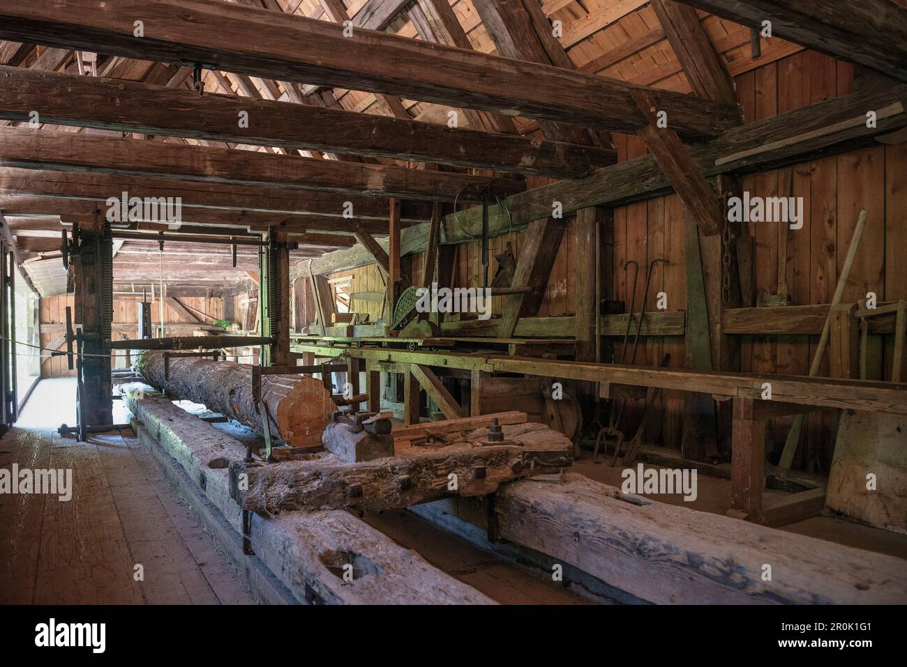 historical saw mill at open air museum in Neuhausen ob Eck, Tuttlingen ...
