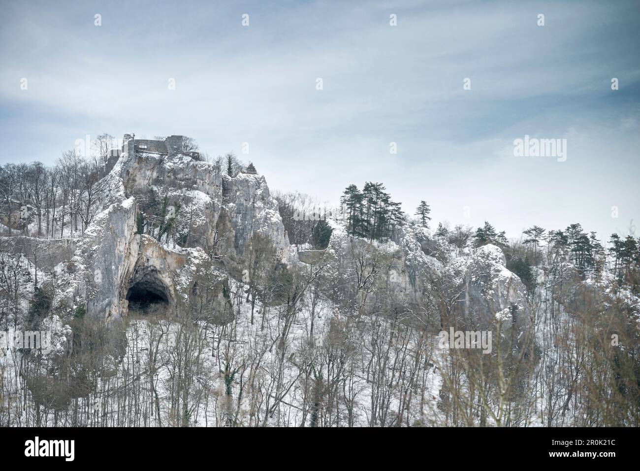 the Rusen Castle (ruin) and the Great Cave arch which is situated below ...