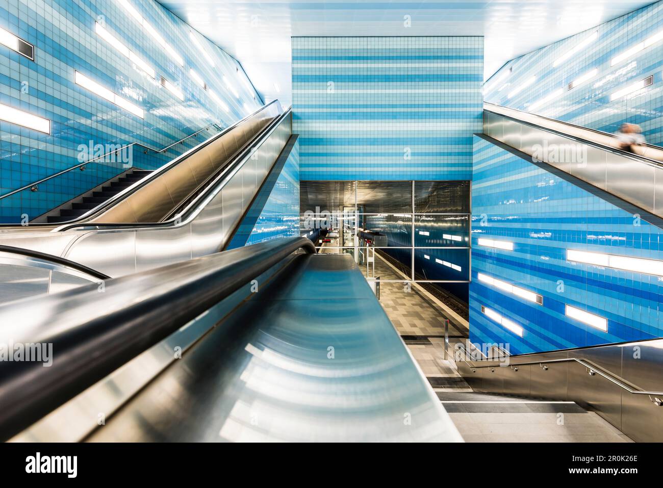The subway station ueberseequartier of the new underground line U4 in ...