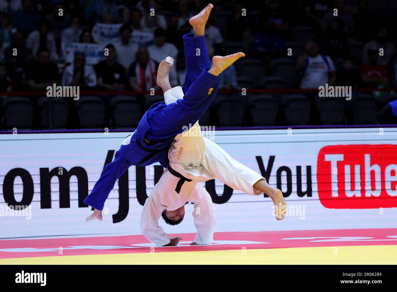 Ali Bin Hamad Al Attiyah Arena, Doha, Qatar. 8th May, 2023. (L-R) Matej Poliak (SVK), Joshiro ...