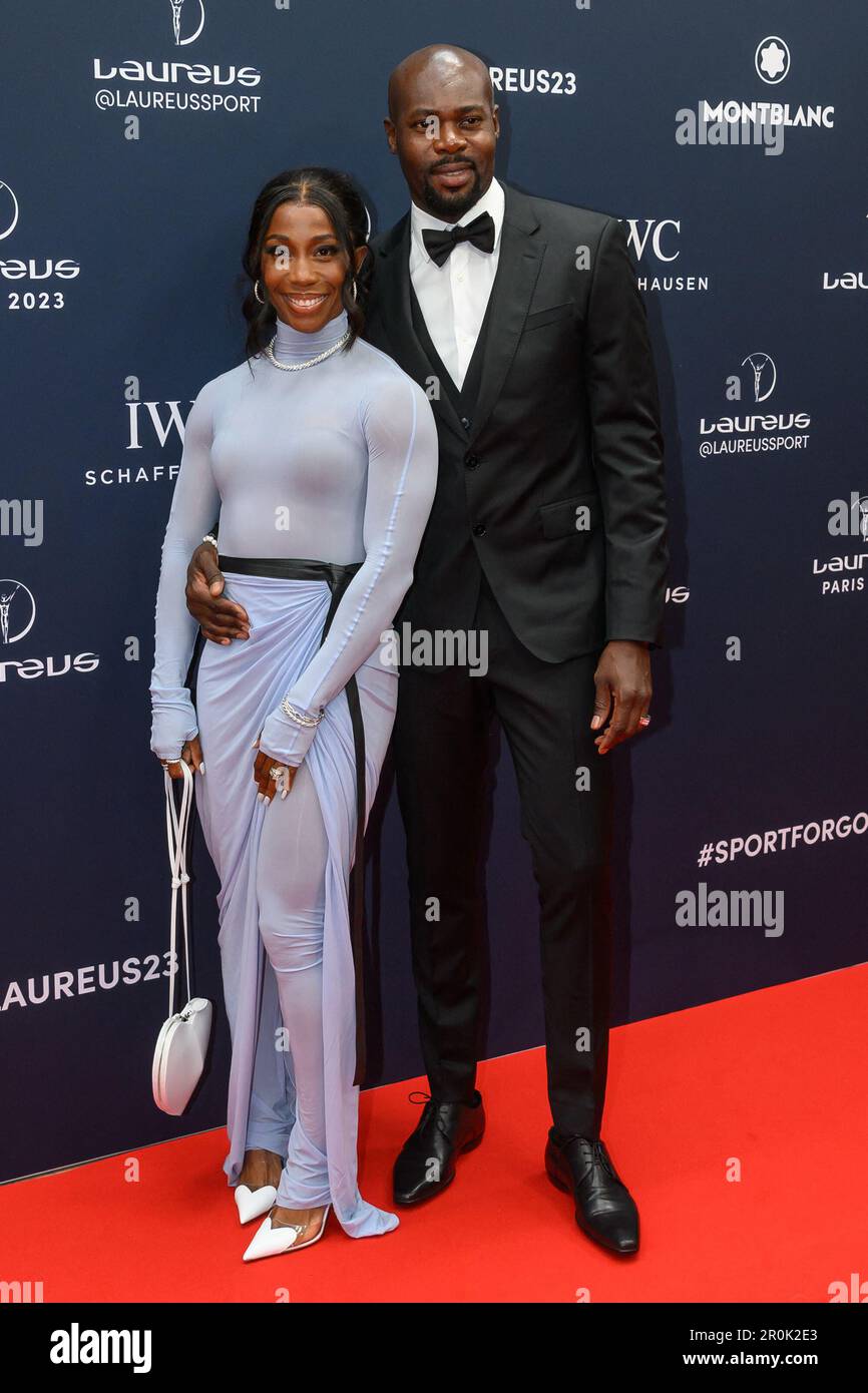 Paris, France. 08th May, 2023. Shelly-Ann Fraser-Pryce and Jason Pryce ...