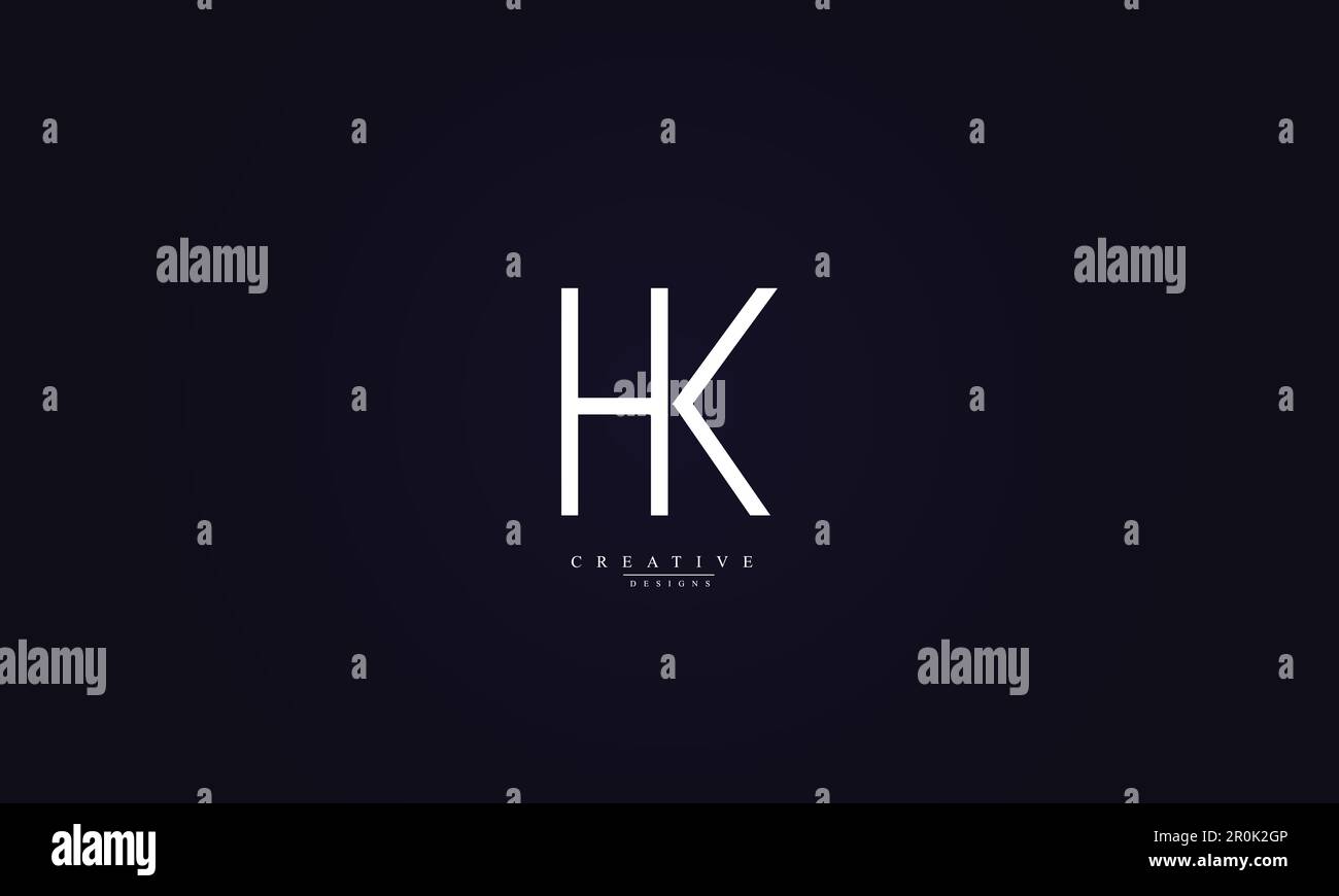 Hk minimal logo design Stock Vector Images - Alamy