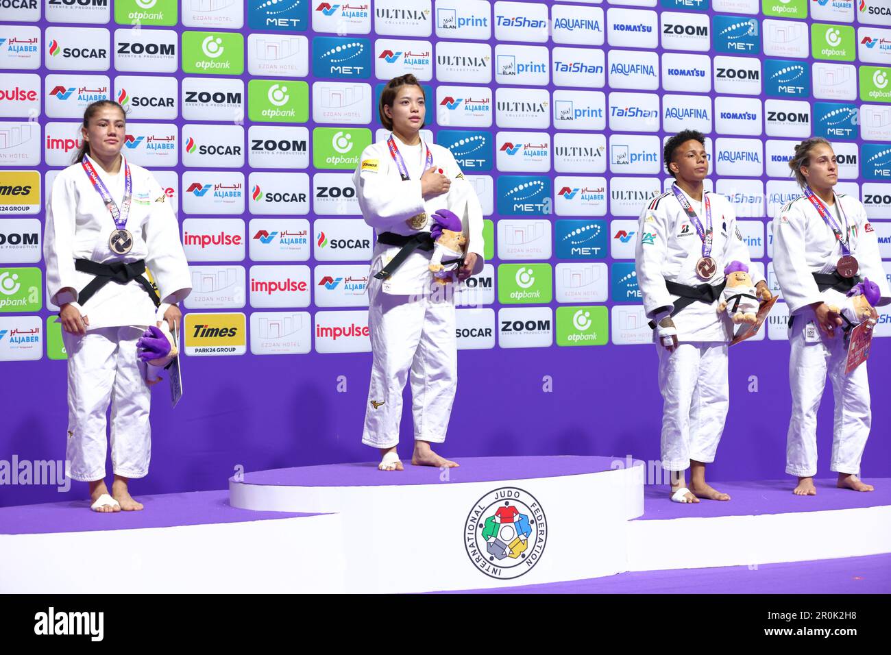 Ali Bin Hamad Al Attiyah Arena, Doha, Qatar. 8th May, 2023. (L-R) Diyora Keldiyorova (UZB), Uta ...