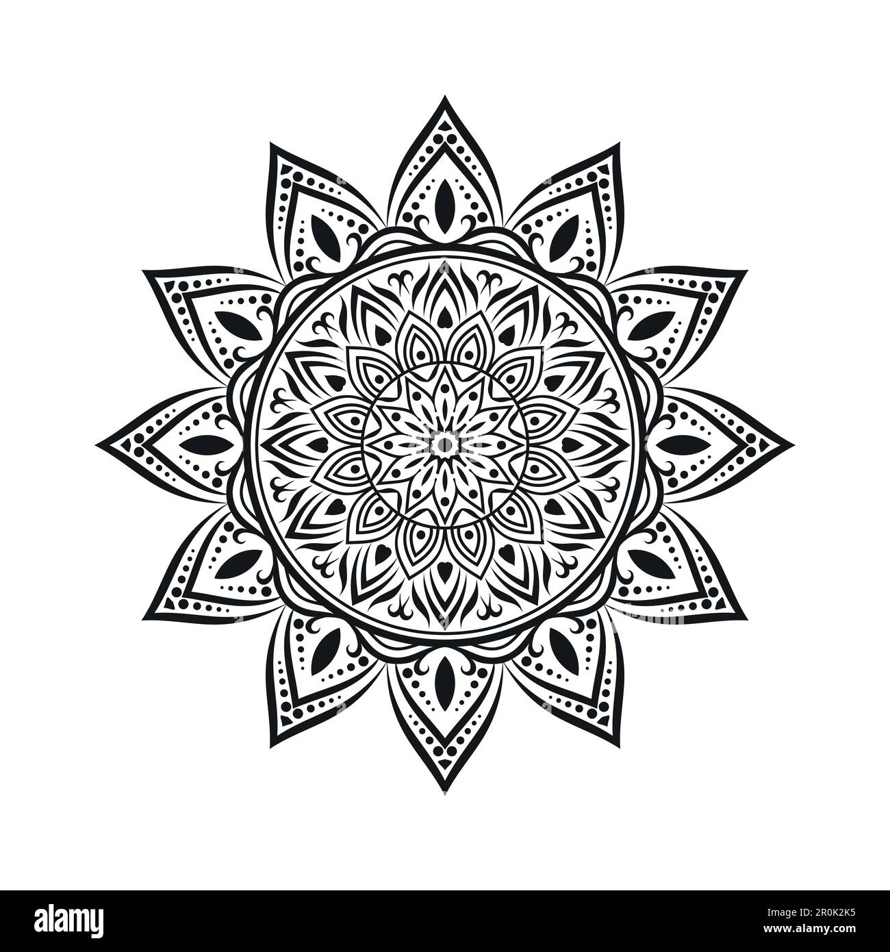 Mandala Flower Black And White Flower Mandala Designs Set. New Mandala